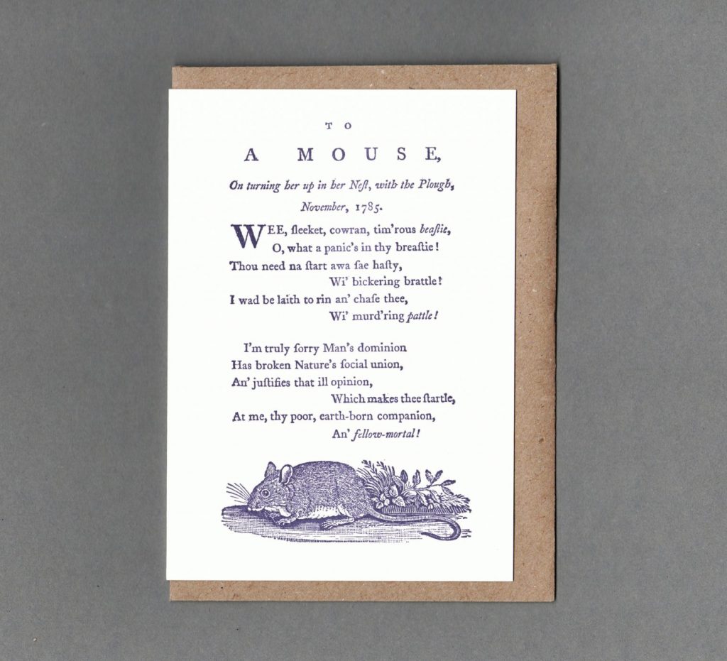 To a Mouse 'Poems, chiefly in the Scottish dialect' Robert Burns - The ...