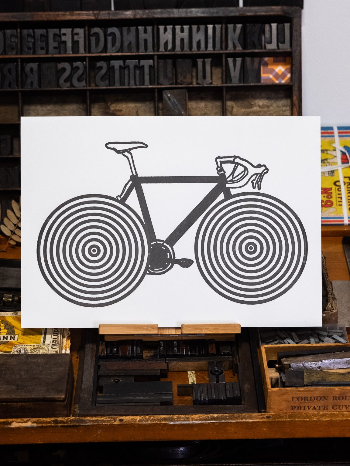 Bicycle Spokes Letterpress Print - A3 - The Passenger Press